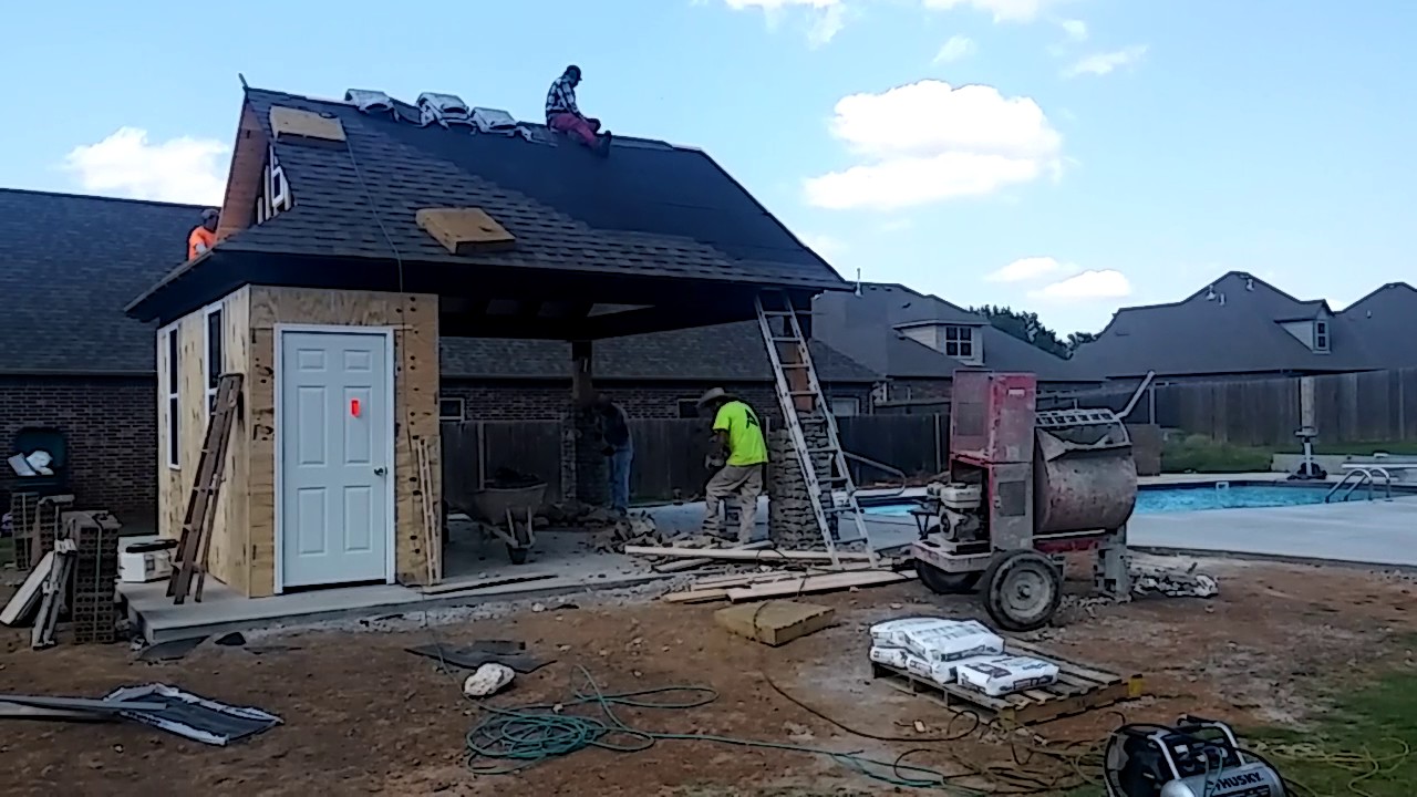 Pavilion Build and Stone Masonry Install - Everything Outdoors of Tulsa ...