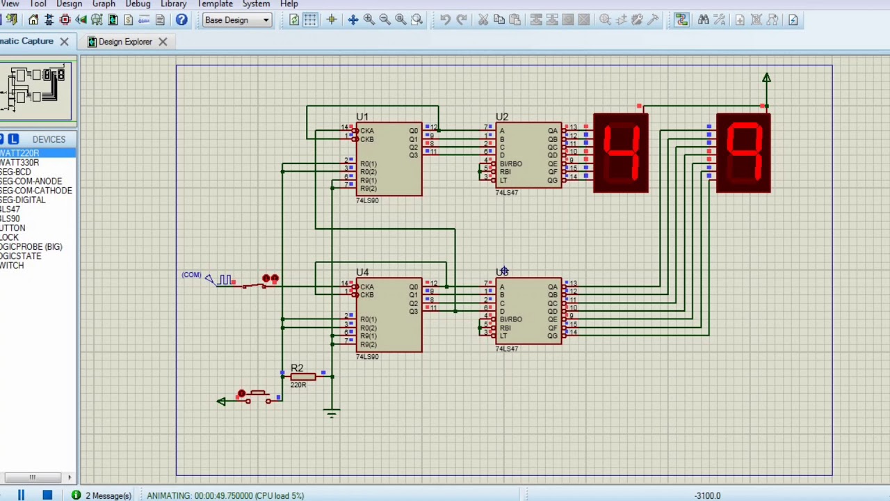 Contador 0 -99 implementando 74LS90 - YouTube