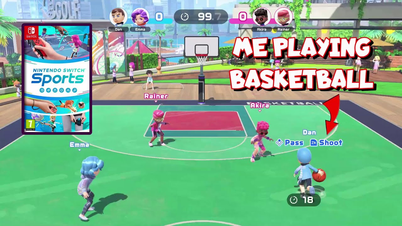 Nintendo Switch Sports - Playing Basketball for the First Time - YouTube