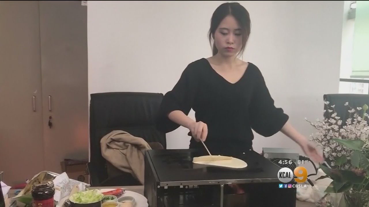 Woman Uses Office Equipment To Cook For Employees - YouTube
