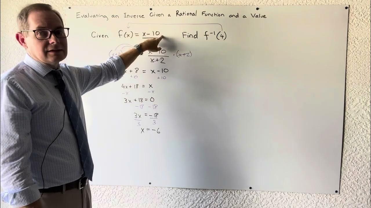 Evaluating Inverses Given Rational Functions and Values - YouTube