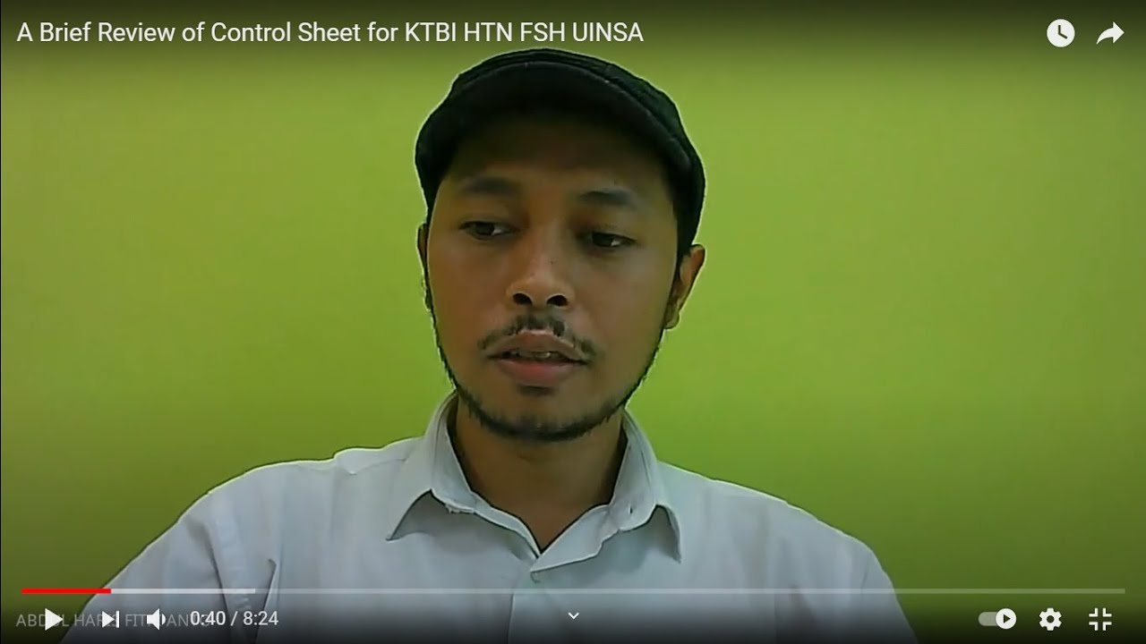 A Brief Review of Control Sheet for KTBI HTN FSH UINSA - YouTube