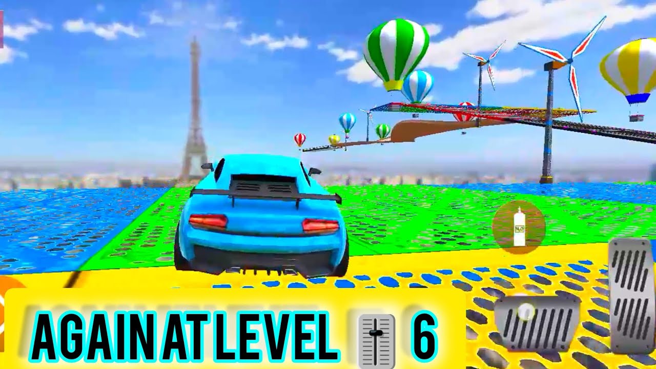 AGAIN AT LEVEL 6 || CAR DRIVING GAMES|| CAR RACING GAME|| MEGA RAMP CAR ...