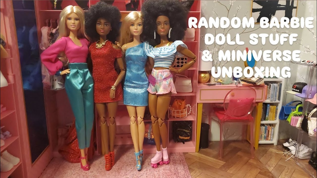 Random Barbie doll stuff & miniverse unboxing - YouTube