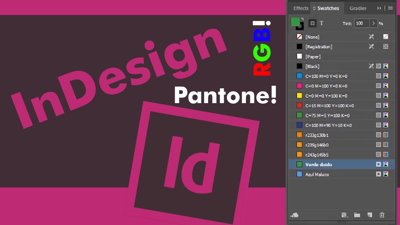 InDesign Localizar e arrumar Pantone e RGB - YouTube
