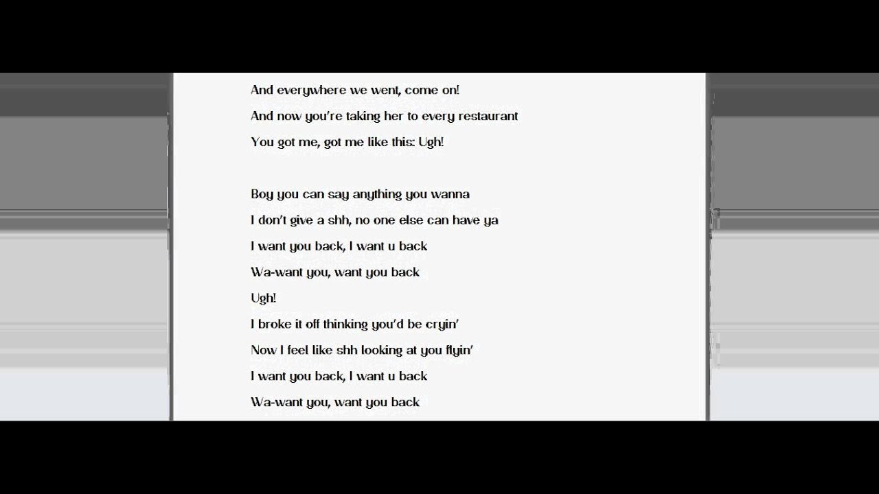 ~Cher Lloyd~ Want U Back (Lyrics) - YouTube