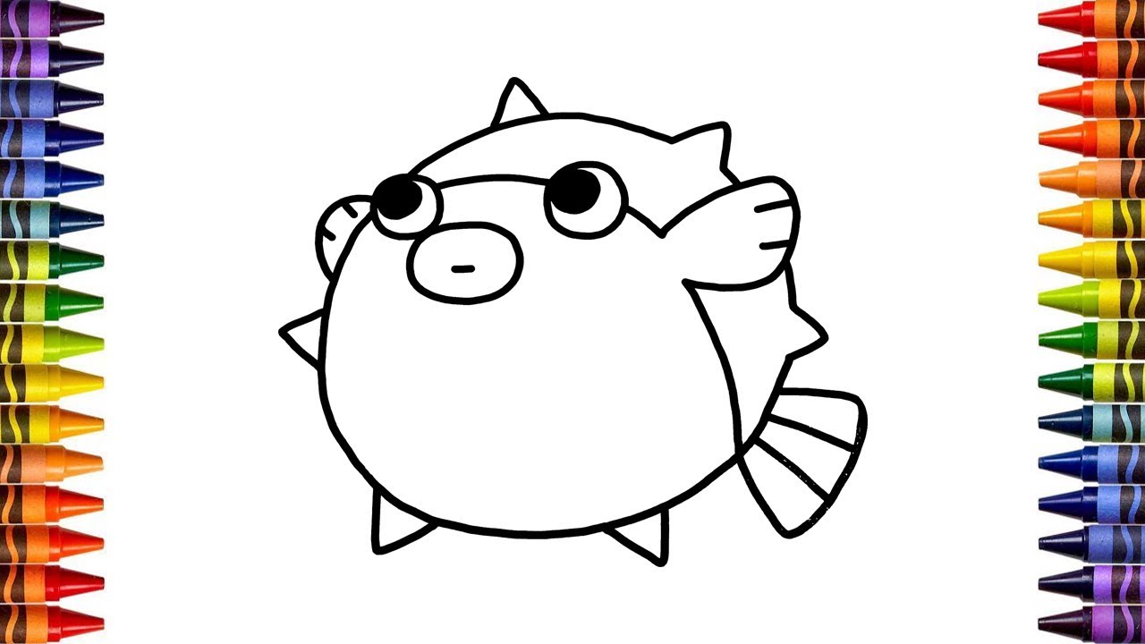 Coloring a Fugu┃How to Draw a fugu┃Coloring Pages for Children - YouTube