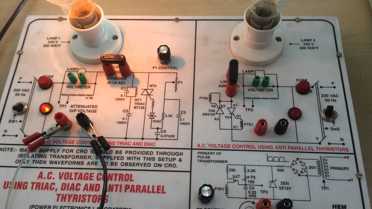 Ac voltage control using Triac, Diac and Anti Parallel Thyristors Part ...