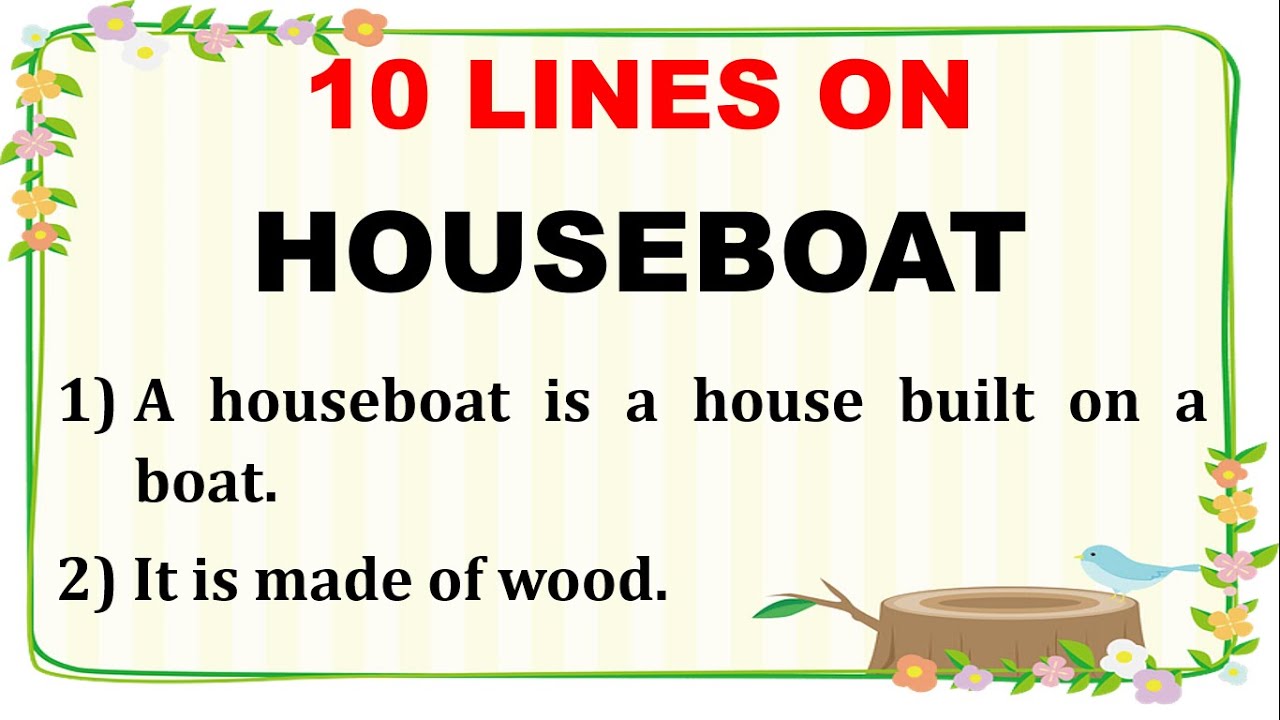 10 Lines on Houseboat in English | Few Lines on Houseboat - YouTube