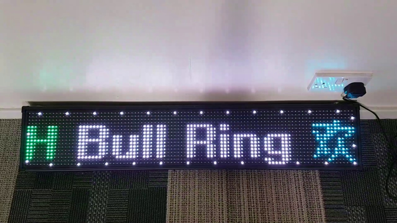 LED P10 Display Scrolling Text Panel 100x20cm - RGB Full Colour - YouTube