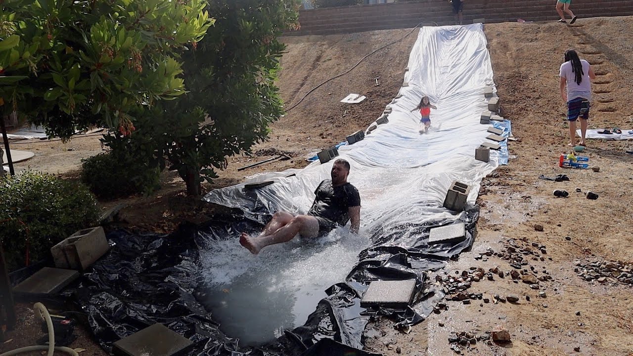 Building Waterslide at Home during Quarantine - YouTube