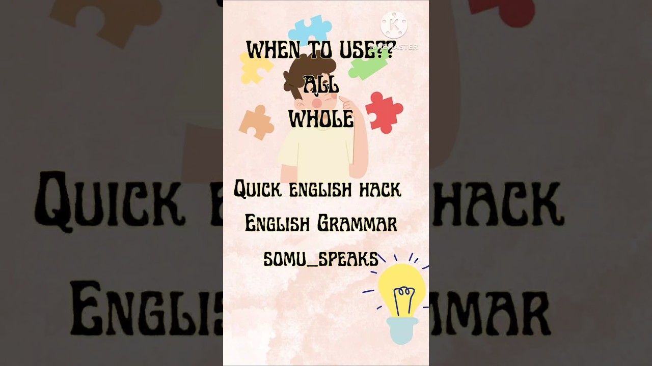 All vs Whole | Easy English Trick to Never Get Confused #shortsfeed # ...