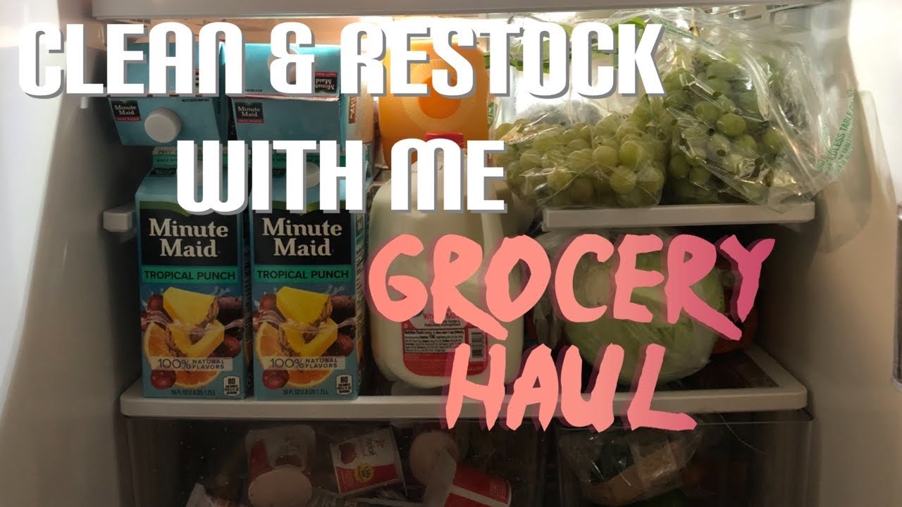 GROCERY HAUL | CLEAN & RESTOCK FRIDGE WITH ME | LARGE FAMILY - YouTube
