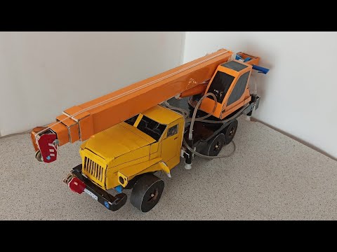 😲How To Make Russian УРАЛ Crane From Cardboard (Kartondan neler yapılır  vinç  yapimi iş makinesi)