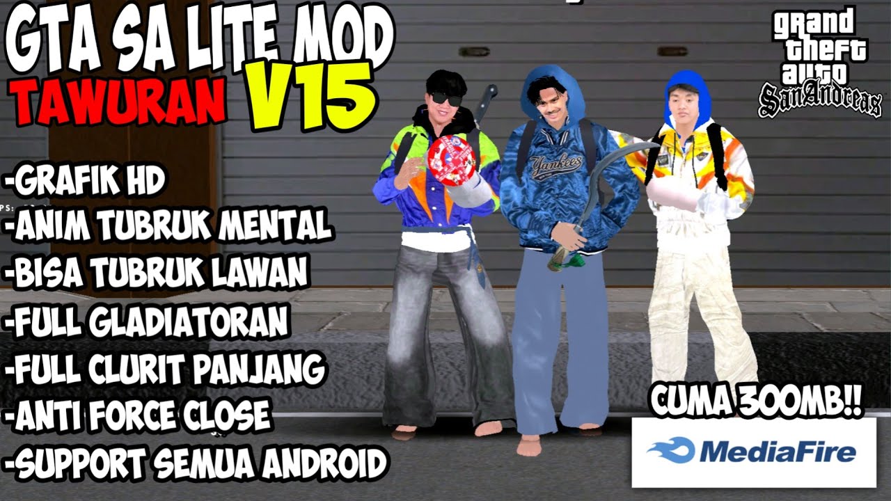 RILIS!! GTA MOD TAWURAN STM V15 GACOR FULL SKIN FS DAN SENJATA PVT ...