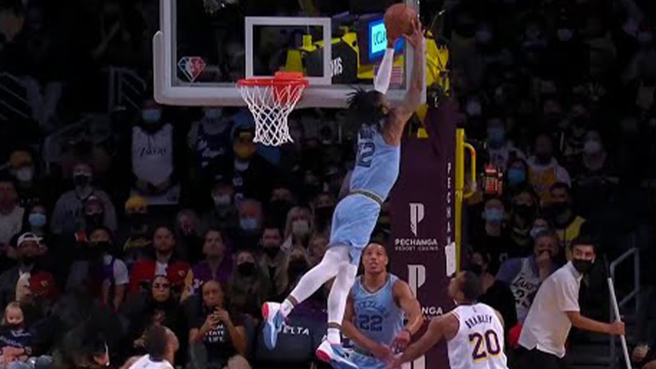 Ja Morant with INSANE TWO HANDED BLOCK 🤯 - YouTube