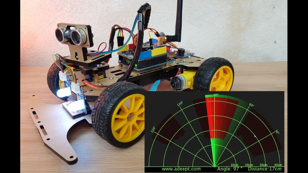 Radar Hc Sr04 Ultrasonic Module Adeept 4wd Smart Car Kit Youtube