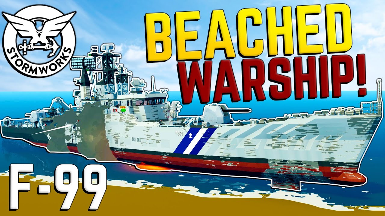AWESOME Anti Aircraft Warship BEACHED! - Stormworks Gameplay - YouTube