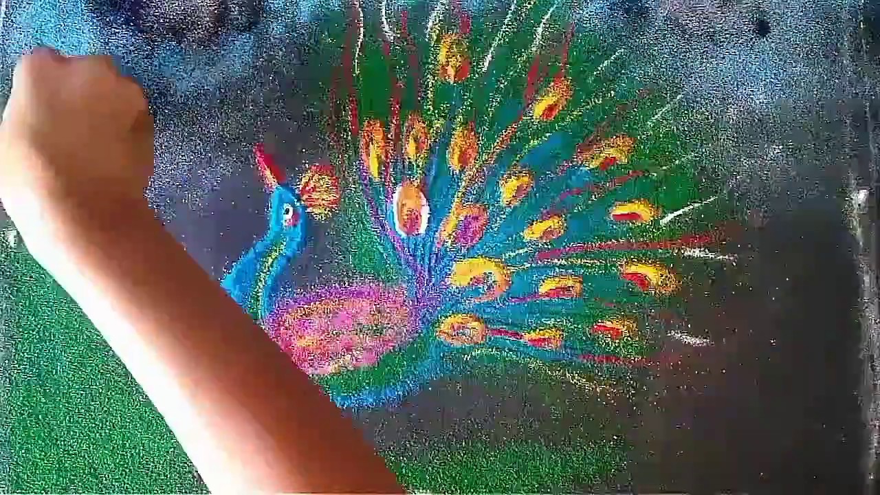 mor Rangoli Design for diwali - YouTube