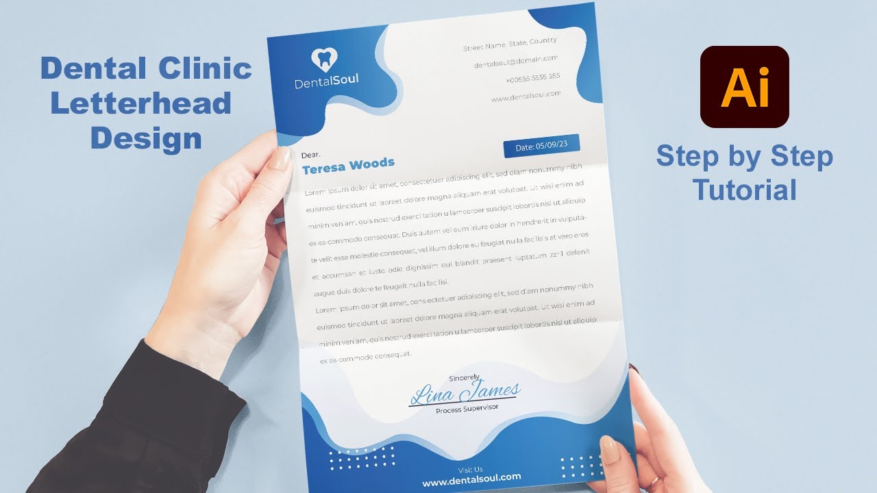 Dental Clinic Letterhead Design in Adobe Illustrator - YouTube