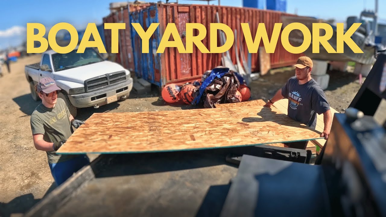 Setting up base camp in the boat yard for fishing! - YouTube