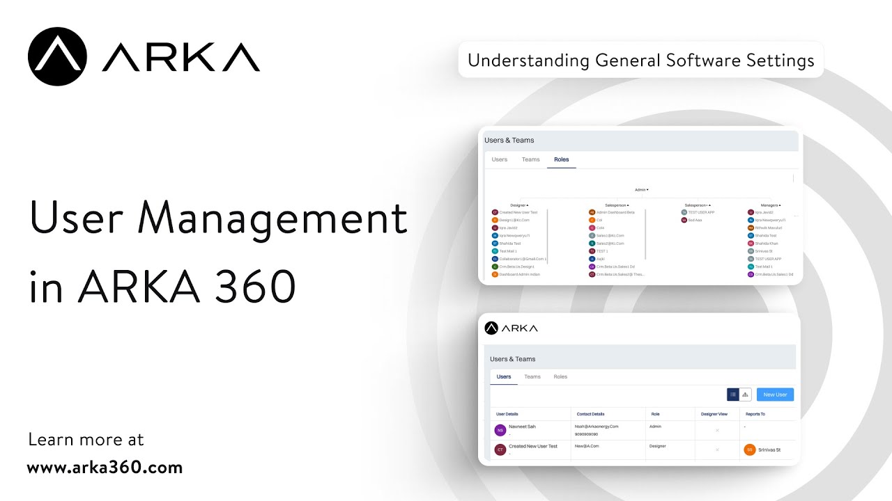User Management in ARKA 360 - YouTube