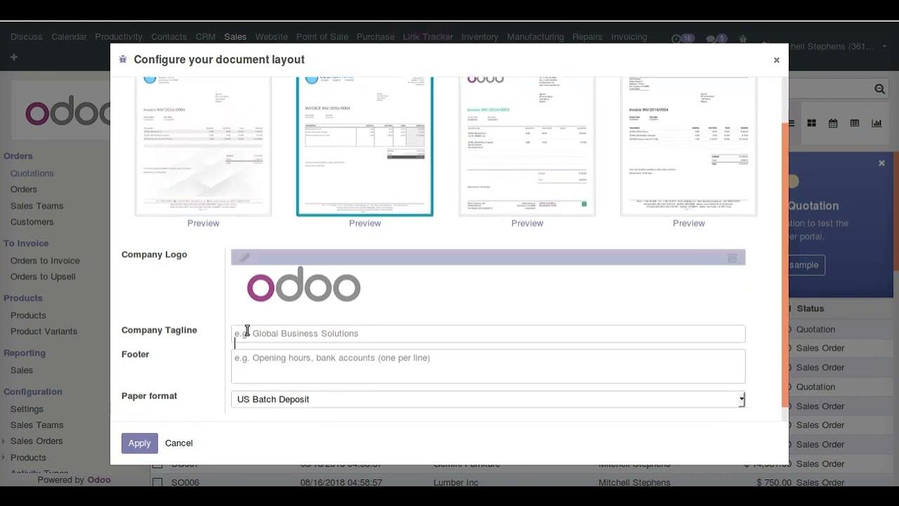 Config Bar Odoo12 - YouTube
