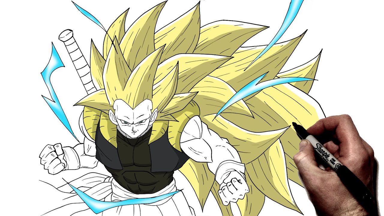 How To Draw Xeno Gotenks SSj3 | Step By Step | Dragon Ball - YouTube