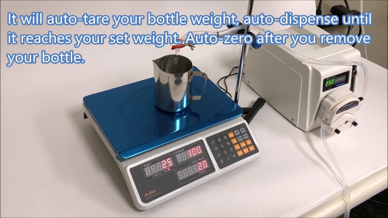 Digital Liquid Weighing Filling Machine AWM-L02 Demo Video (w/ External ...