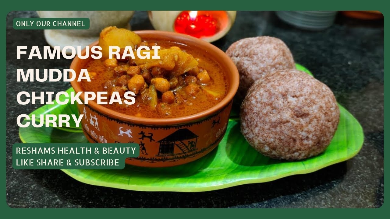 FEMOUS RAGI MUDDA WITH CHICKPEAS CURRY|| HEALTHY & TASTY EASY RECIPE 😋😋 ...
