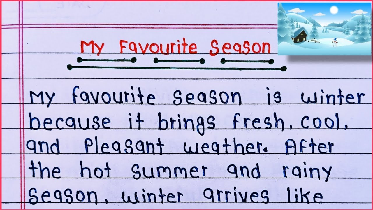 My Favourite Season Essay in English || Essay on Winter Season☃️ - YouTube