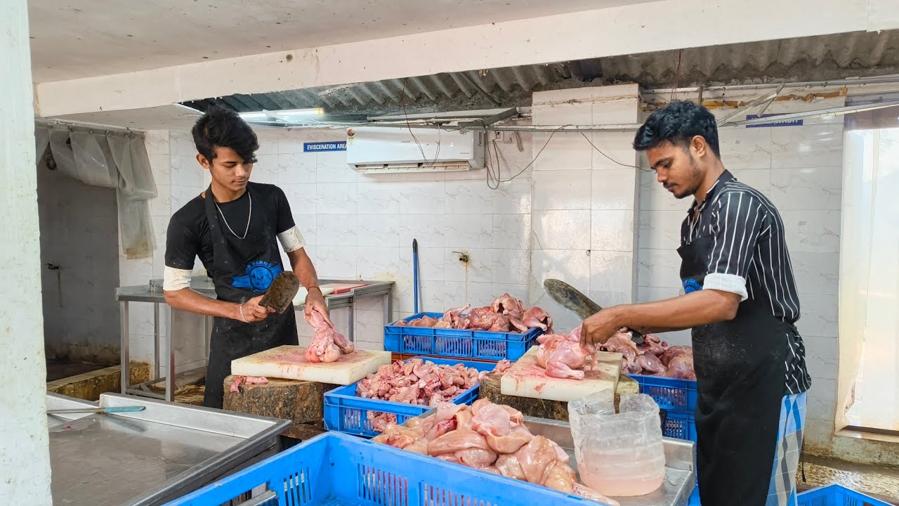 How To Cut boiler Bird's Factory Chicken Processing 🐔🔥🏭🍗 - YouTube