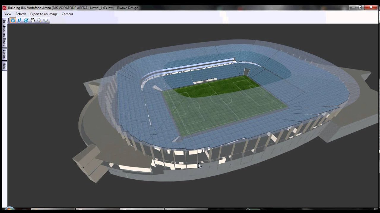 Vodafone Arena iBwave 3D stadium modeling. - YouTube