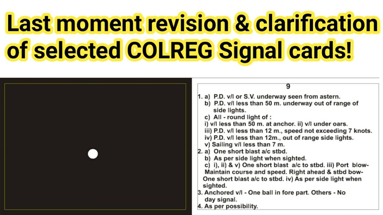Part #1/3 All Colreg Signal Light cards study & clarification. Last ...