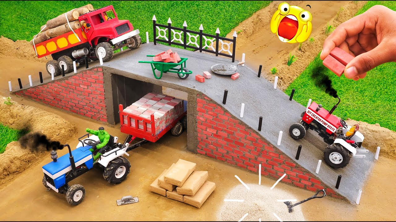 DIY tractor mini bridge making science project | Tractor video bridge ...
