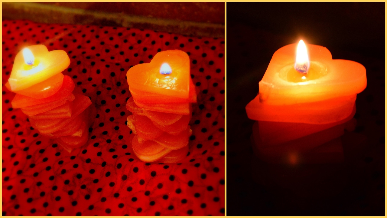 Stacked heart candles | DIY heart shaped candle | valentines day diy ...