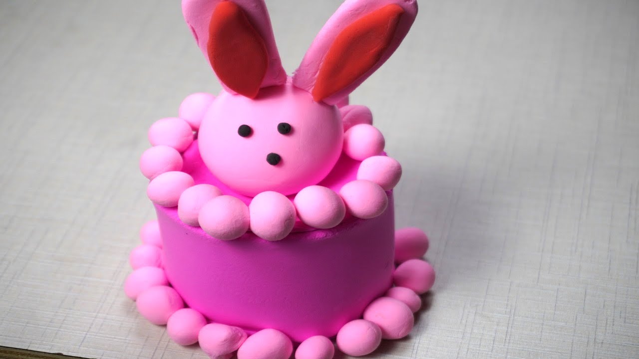 Strawberry Cake | Strawberry Rabbit Cake | Clay Art - YouTube