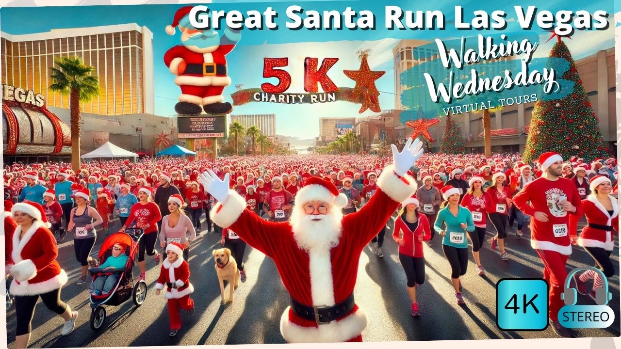 Las Vegas Great Santa Run Festive 5K Charity Walk Through Downtown ...