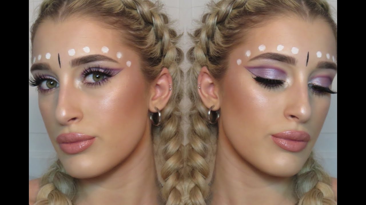 Festival Makeup Tutorial & Dutch Braid | Caitlin Scales - YouTube