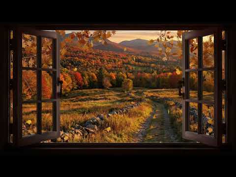 Sonbahar Manzaralı Pencere 🍂🧡| Canlı Tv Art Çerçevesi | Huzurlu Doğa | Tablo Ekran 4K | TV Wallpaper