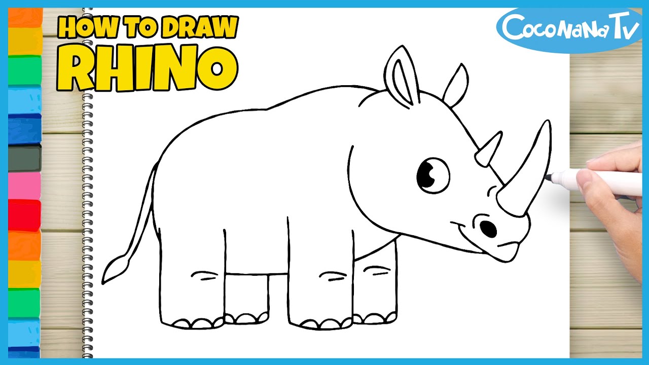 RHINO - How to Draw and Color for Kids - CoconanaTV - YouTube