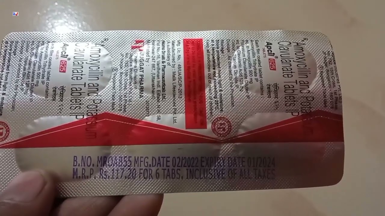 Apcil 625 Tablet | Amoxycillin and potassium Clavulanate Tablets Ip ...