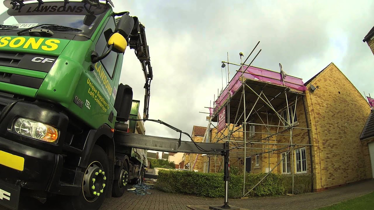 Loft Conversion - Crane Lift Timelapse from One Camera - YouTube