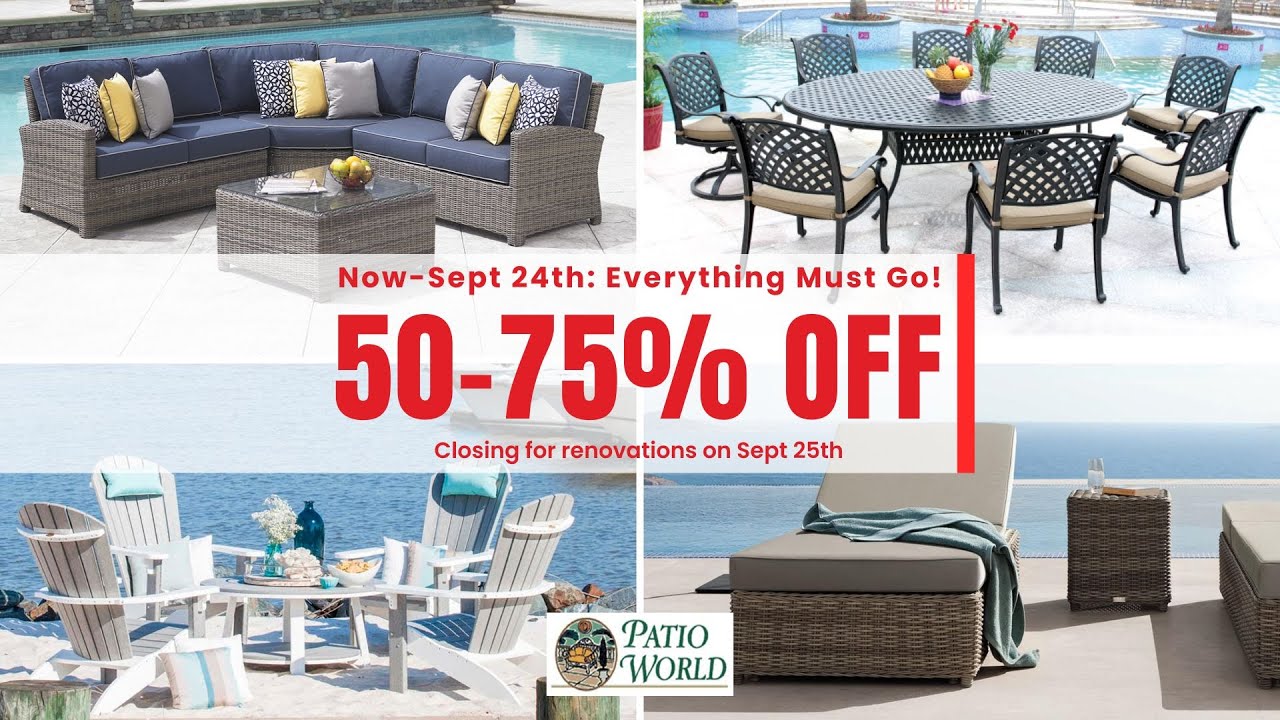 Now or Never! It's Time for Patio World NJ’s #Renovation Sale. 50%-75% off MSRP #finalsale - YouTube