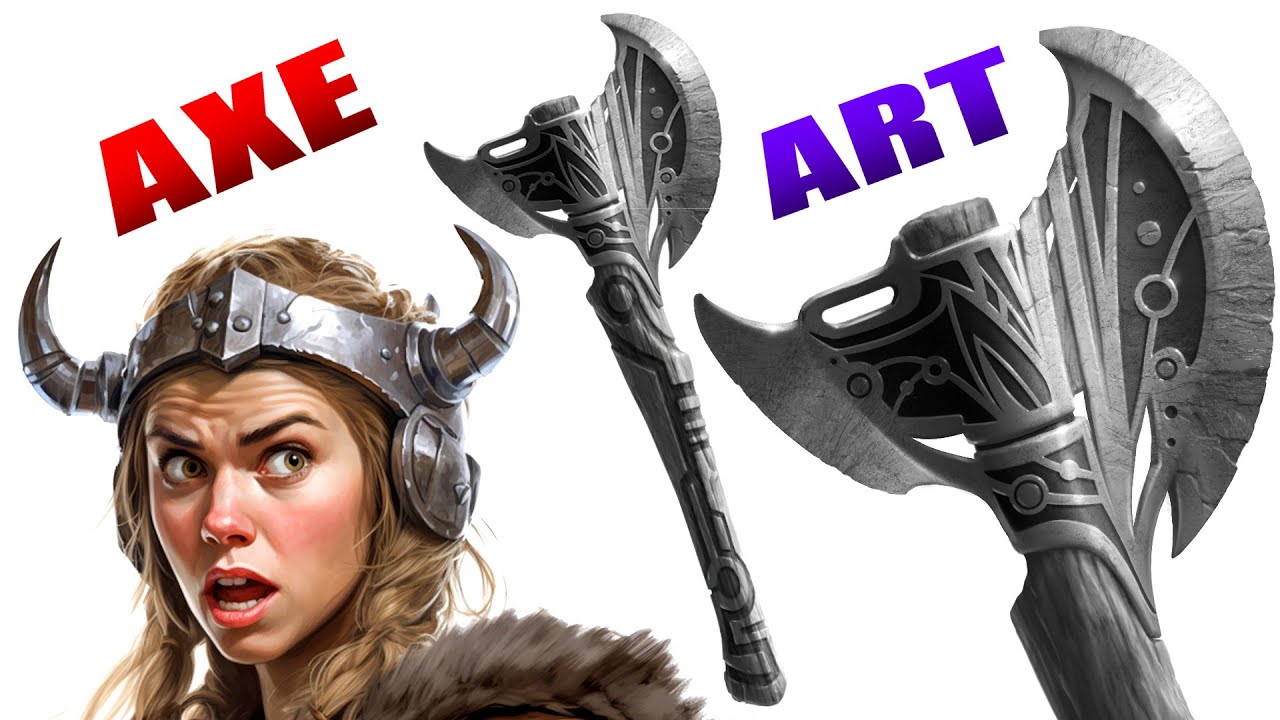 Как Нарисовать Топор | How to Draw Axe Photoshop Art Speedpaint Step by Step - YouTube