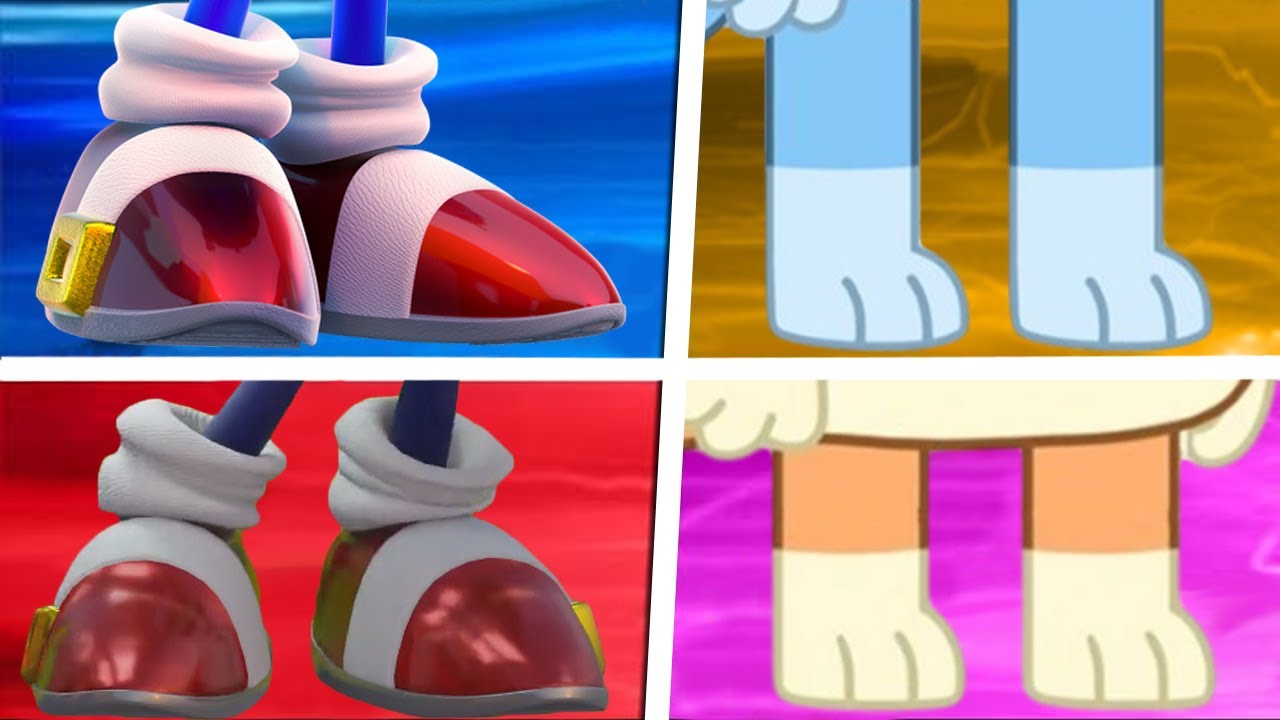 Sonic The Hedgehog Movie Choose Your Favourite Shoes SONIC VS Bluey ...