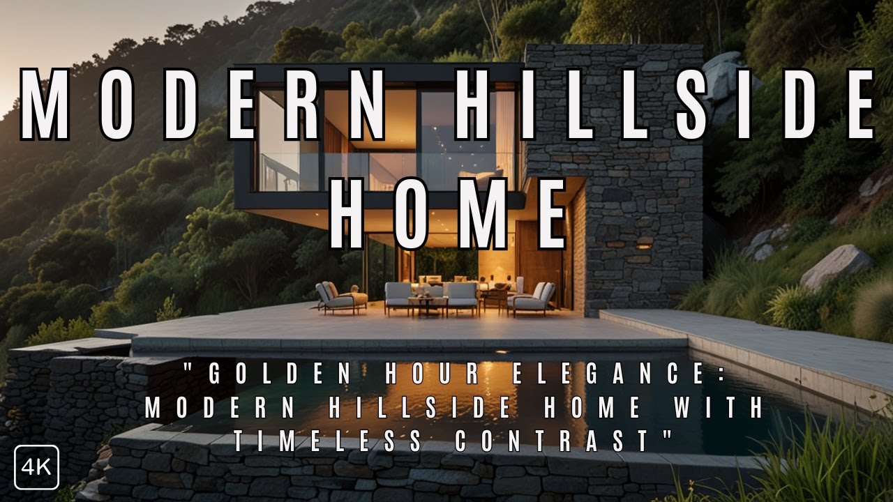 Golden Hour Elegance Modern Hillside Home with Timeless Contrast #home ...