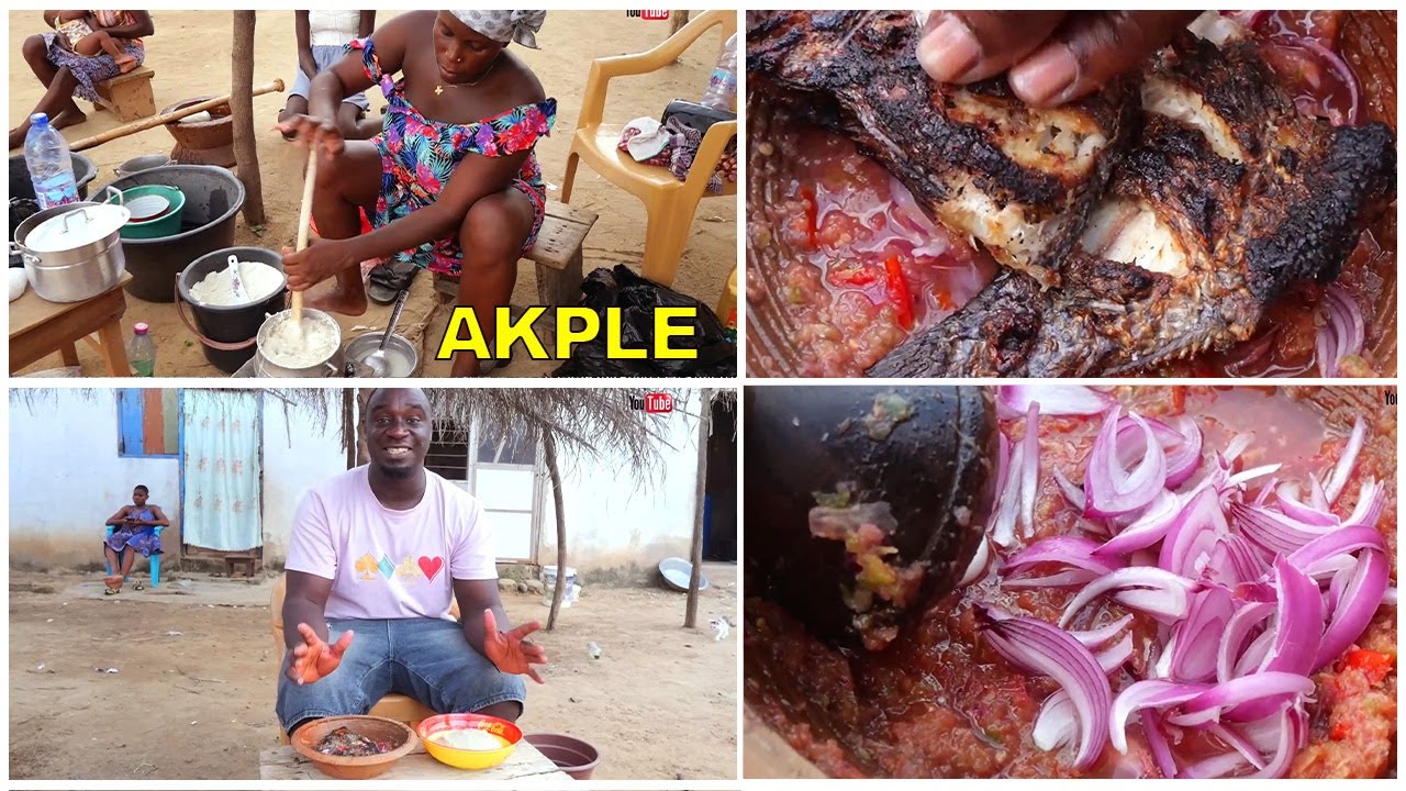 Cooking AKPLE & Grilled Tilapia in Ghana | how to prepare Akple with ...