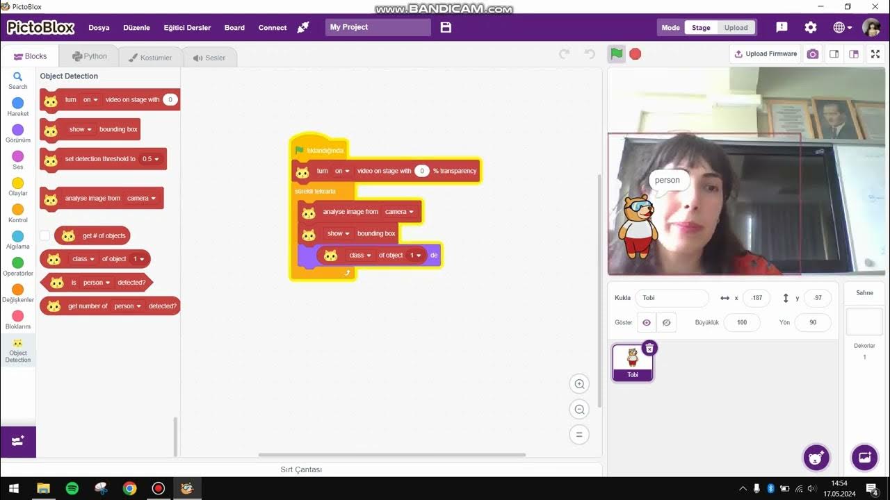nesne tanıma (object detection) pictoblox - YouTube