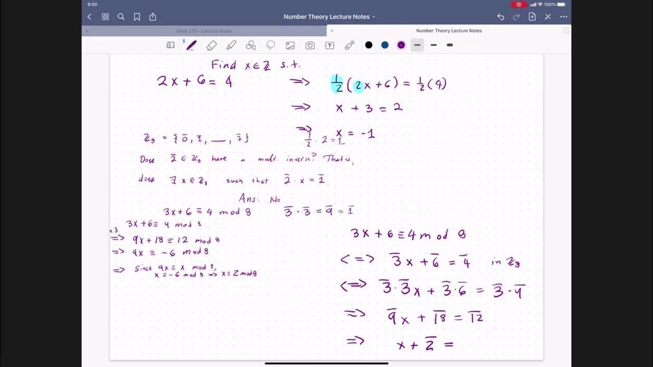 Elementary Number Theory - Lesson 08 - Multiplicative Inverses - YouTube